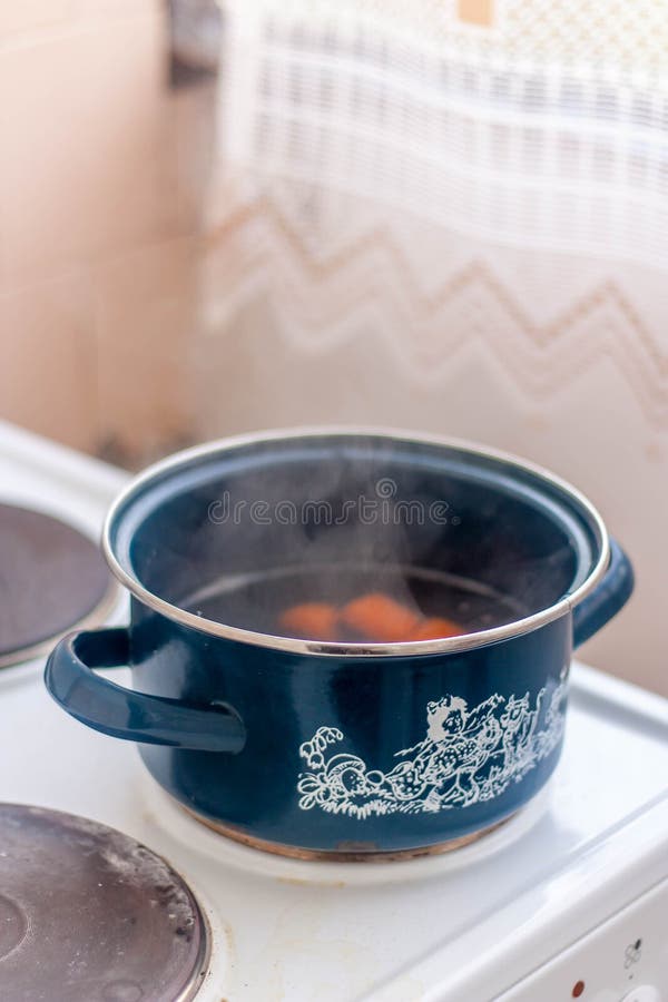 Pot with carrots stock image. Image of warm, ingredients - 73585117