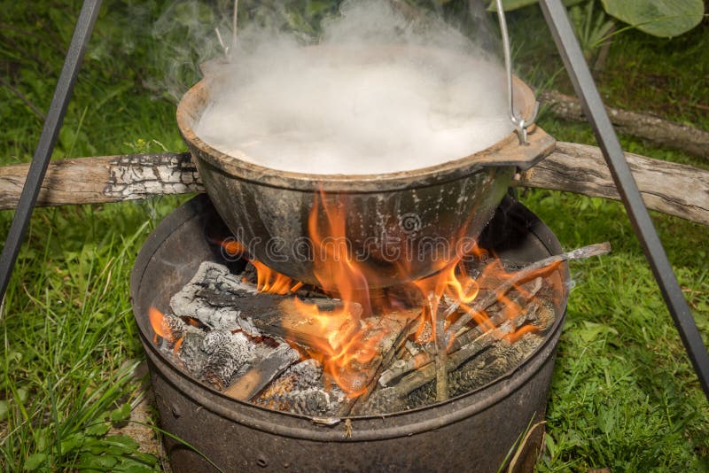Pot stock photo. Image of black, campsite, campfire, grunge - 57745036