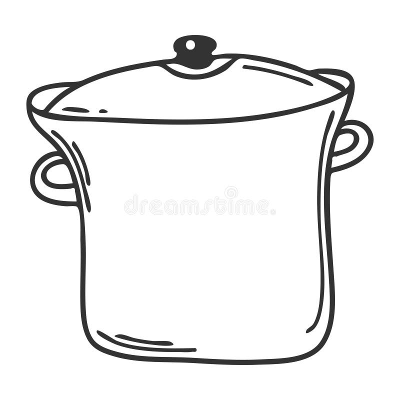 Soup Pot Sketch Black White Stock Illustrations – 149 Soup Pot Sketch ...