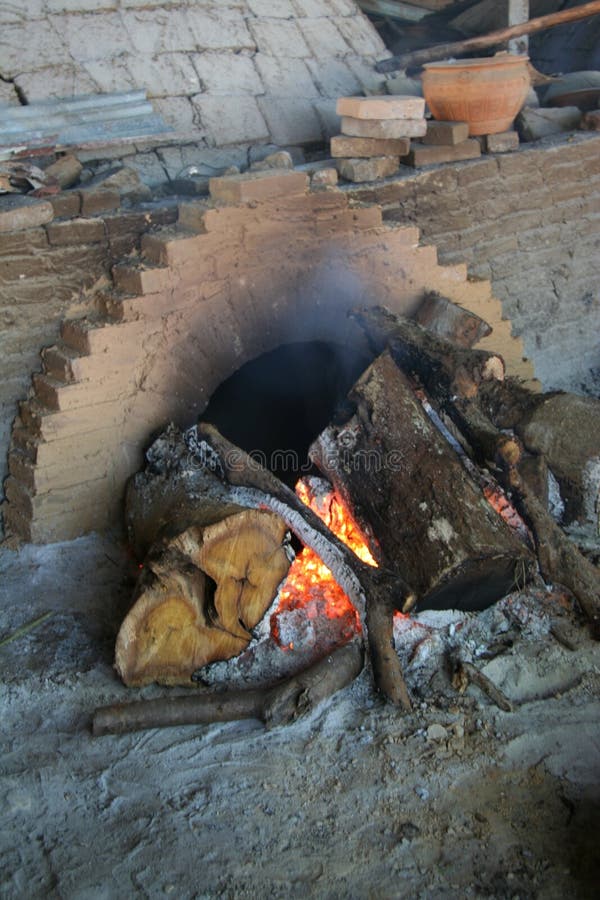 Pot Earth Clay Natural Mud Pottery Fire Wood Stock Image - Image of ...
