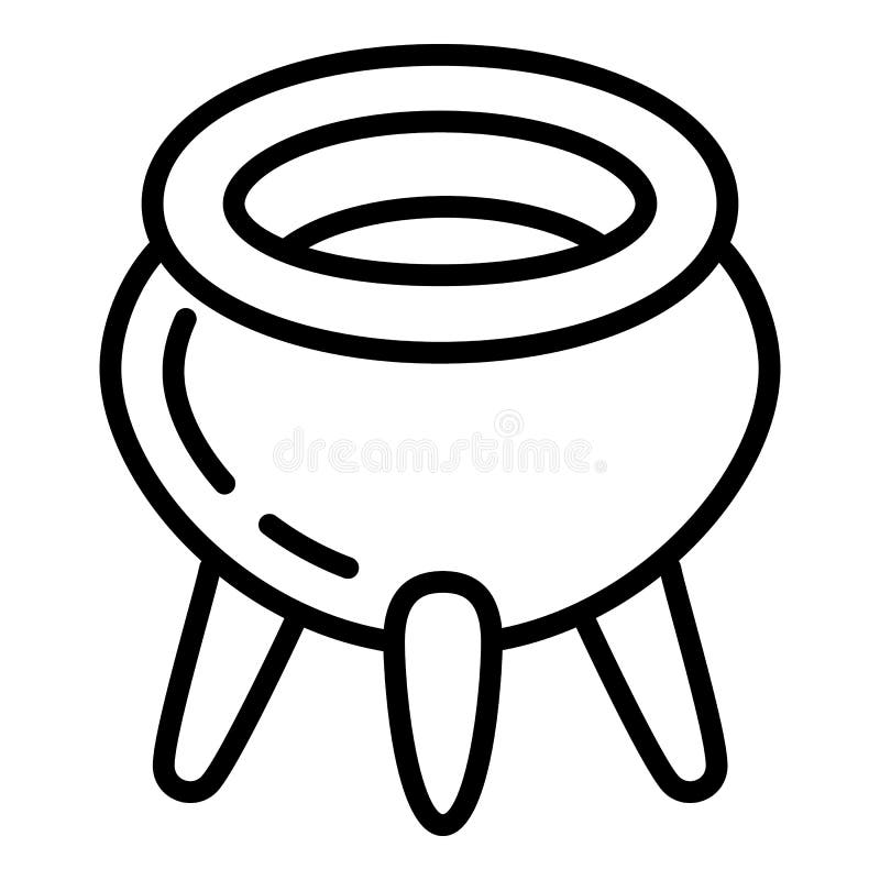 Pot with Feet Icon, Outline Style Stock Vector - Illustration of ...