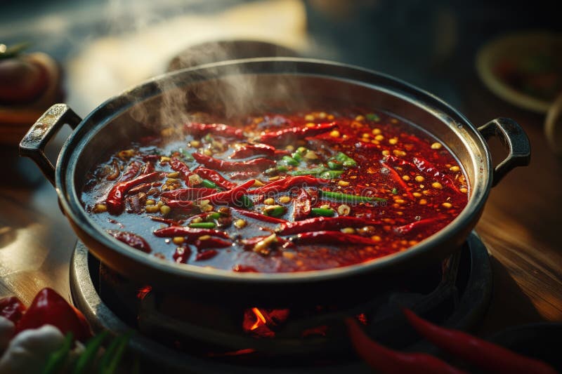 A Pot Filled with Spicy Hot Chili and Peppers Stock Image - Image of ...