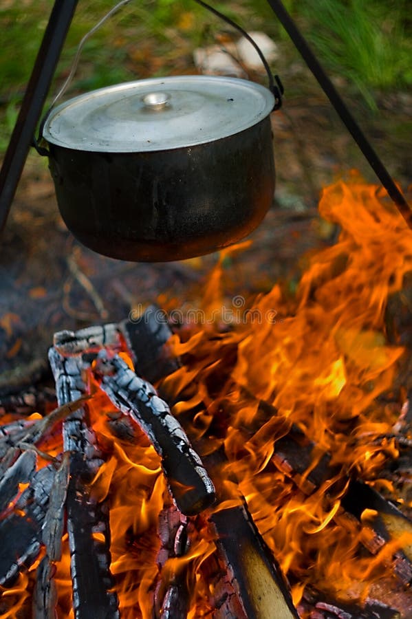 Campfire Cooking stock image. Image of prepare, cooking - 18145425
