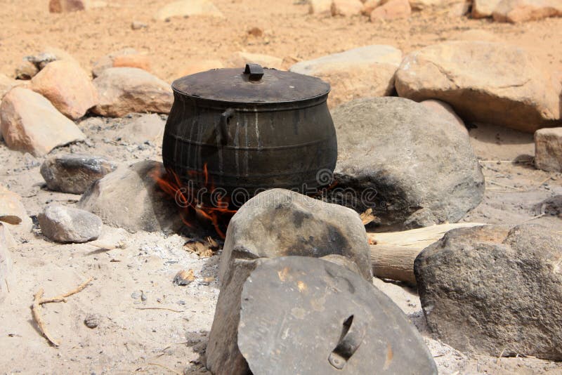 Pot on the fire stock image. Image of campfire, bonfire - 8204887