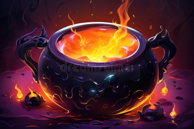A Pot with a Fire Burning Inside. Perfect for Adding Warmth and ...
