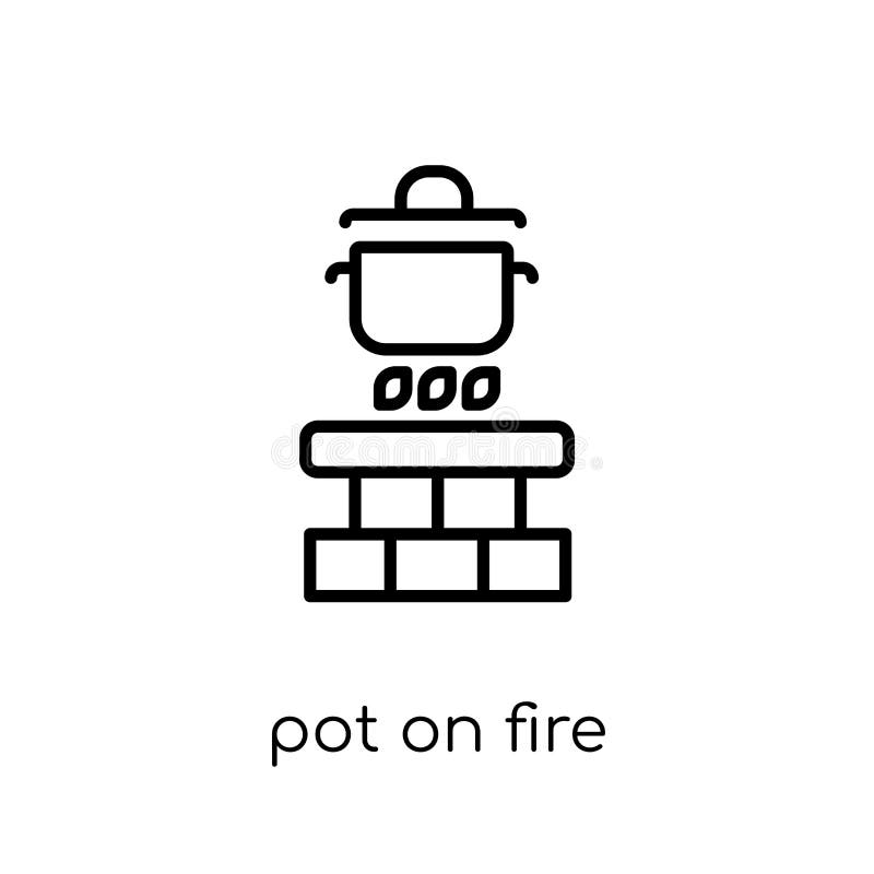 Pot on Fire Icon from Camping Collection. Stock Vector - Illustration ...