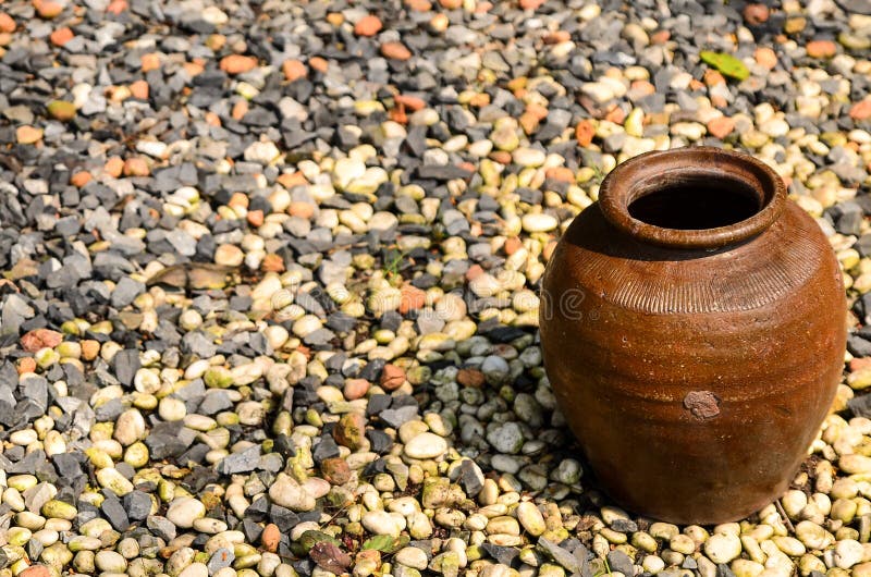 Pot on floor stone stock photo. Image of background, equipment - 74183242