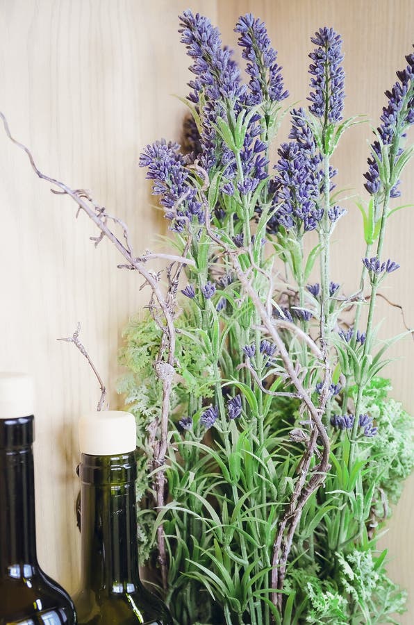 Pot with Flowers on the Shelf. Interior Design Stock Photo - Image of ...