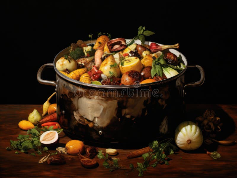 A pot of food stock illustration. Illustration of vegetarian - 291985948