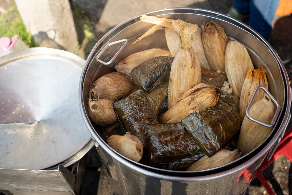 Pot Full of Different Types of Mexican Tamales Stock Image - Image of ...
