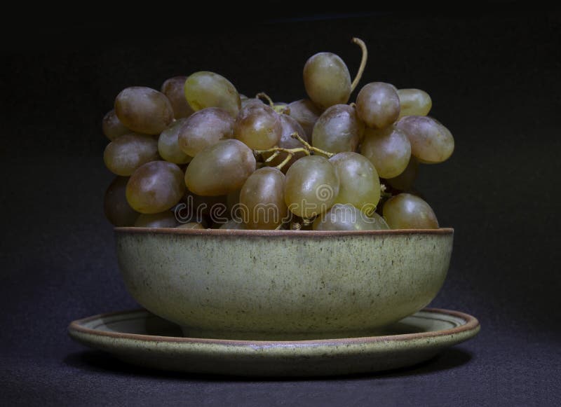 Pot Full of Natural Fresh Grapes Isolated on Background Stock Photo ...