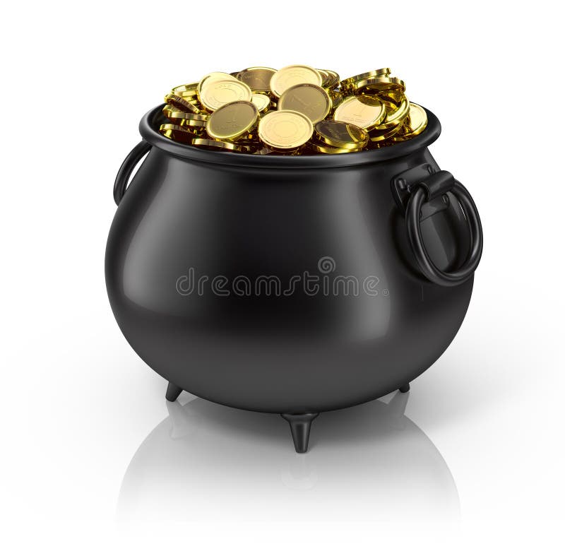 Pot of gold stock illustration. Illustration of finance - 12912444