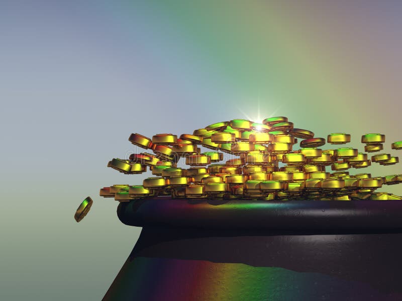 Pot of Gold stock illustration. Illustration of gold, coins - 1939467