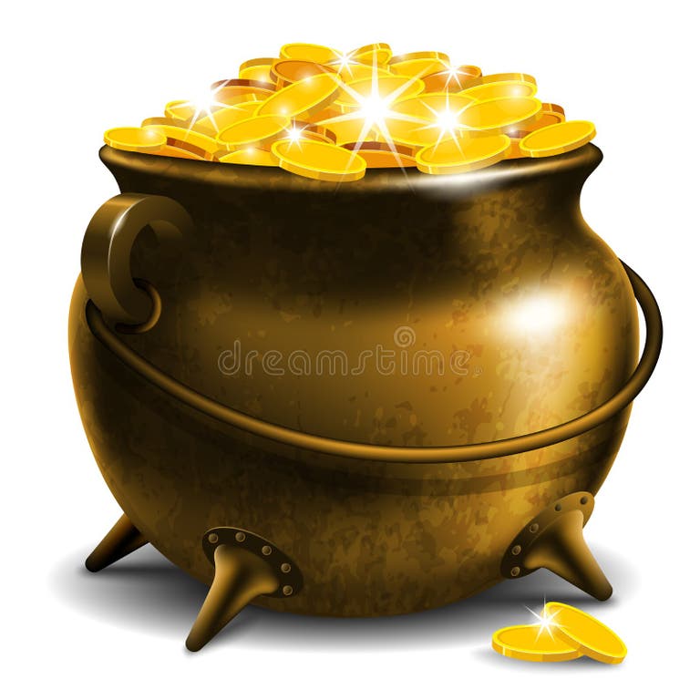 Gold Coin Pot Stock Illustrations – 13,011 Gold Coin Pot Stock ...