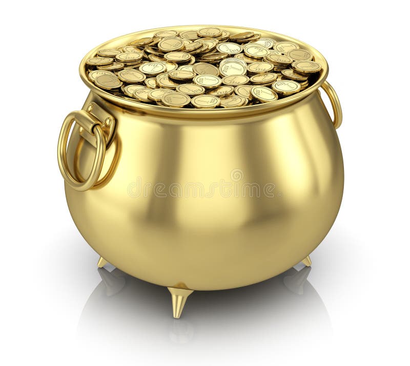 Gold Pot Empty stock illustration. Illustration of kettle - 3888851