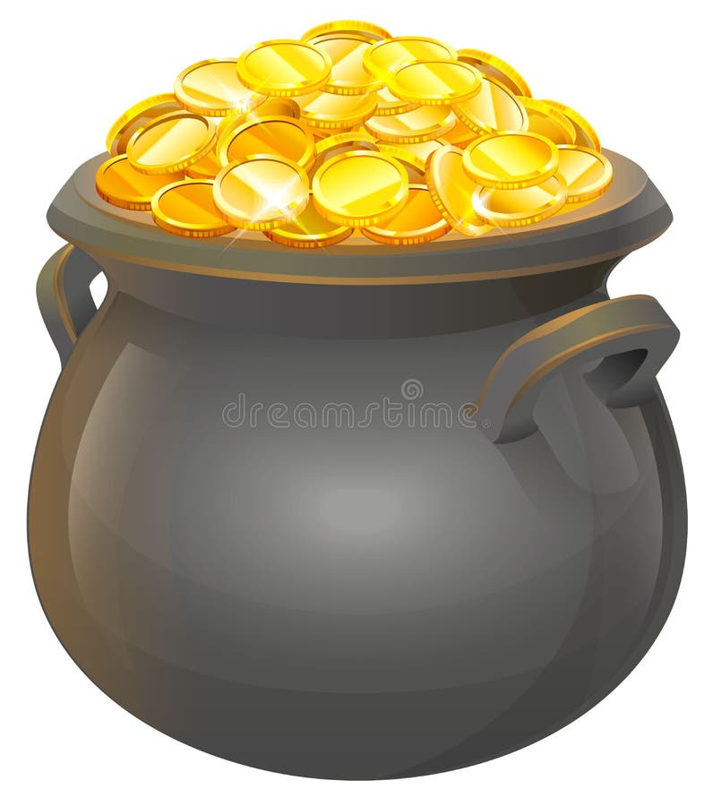 Pot of Gold at the End of the Rainbow Stock Vector - Illustration of ...