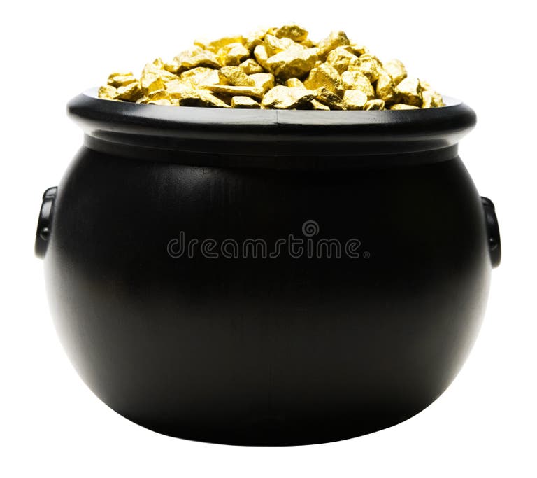Pot of gold nuggets stock image. Image of mining, mineral - 28564905