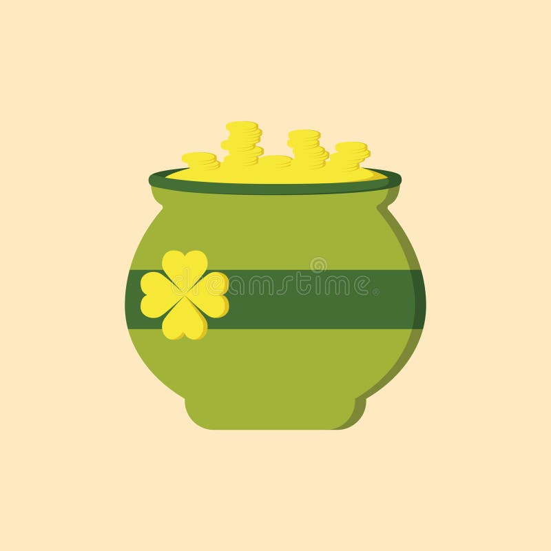 Pot of Gold. Vector Illustration Decorative Design Stock Vector ...