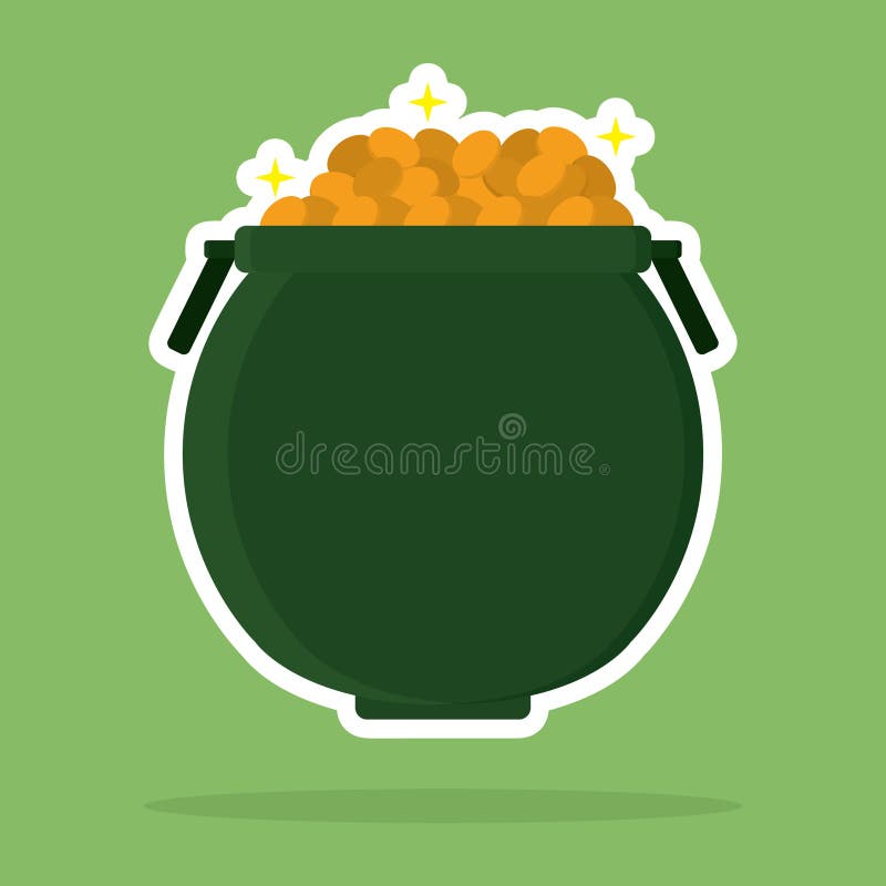 Pot of Gold. Vector Illustration Decorative Design Stock Vector ...