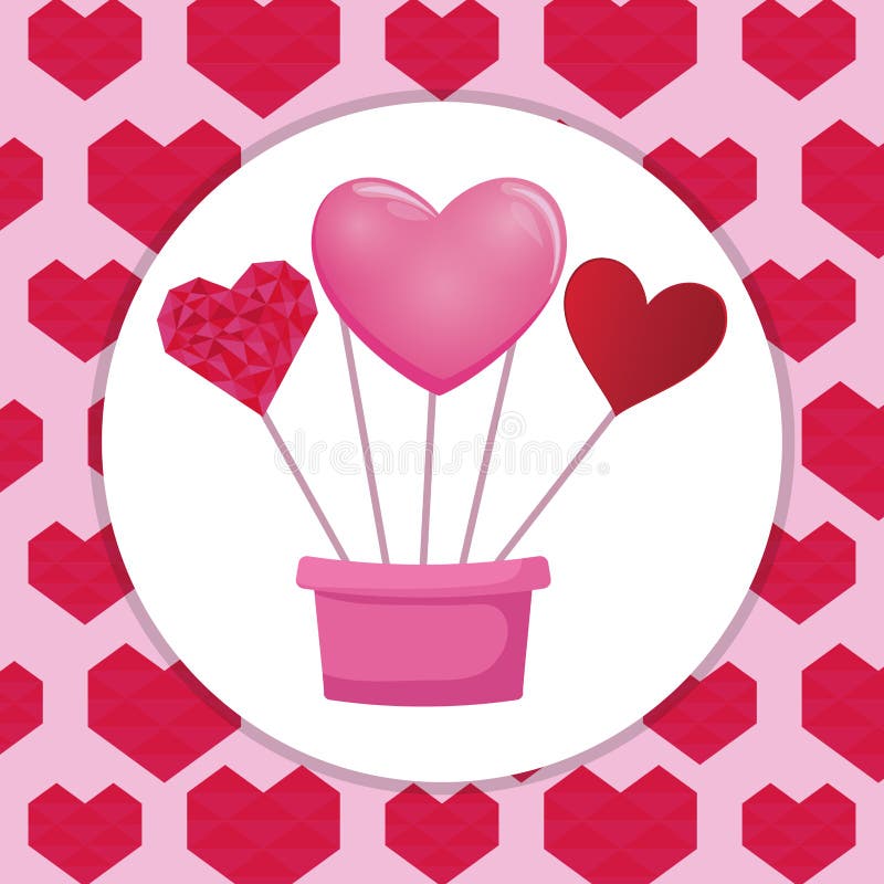 Pot with hearts love stock vector. Illustration of beauty - 137065714