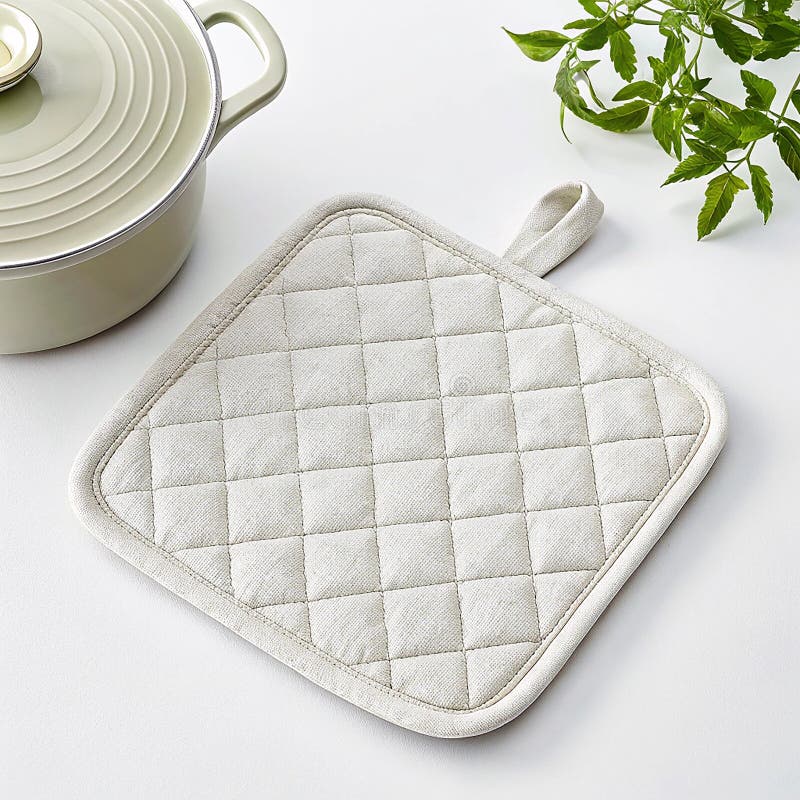 Pot Holder with Quilted Texture on White Background Stock Illustration ...