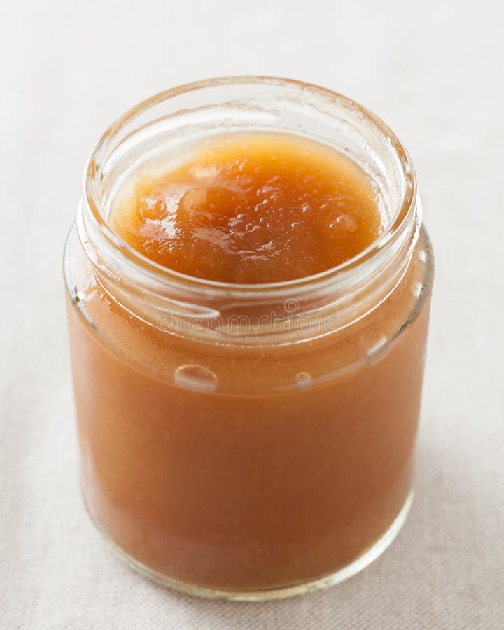 Pot of homemade apple jam stock photo. Image of glass - 26708422