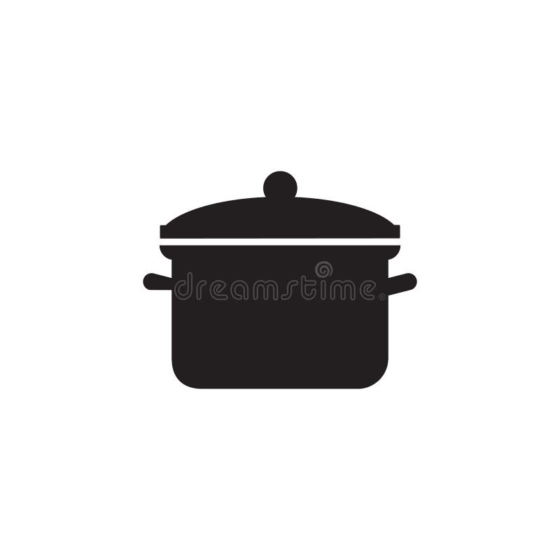 Pot Icon. Kitchen Pan Flat Icon Stock Illustration - Illustration of ...