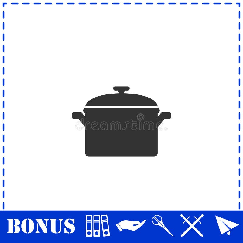 Pot icon flat stock vector. Illustration of graphic - 155284508