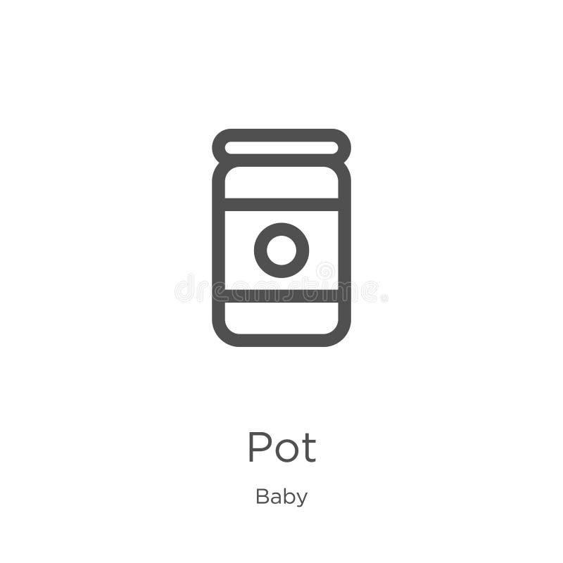 Pot Icon Vector from Baby Collection. Thin Line Pot Outline Icon Vector ...