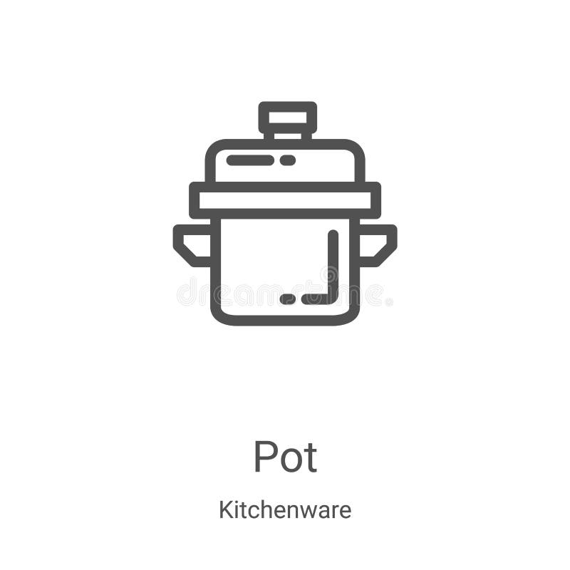 Pot Icon Vector from Kitchenware Collection. Thin Line Pot Outline Icon ...