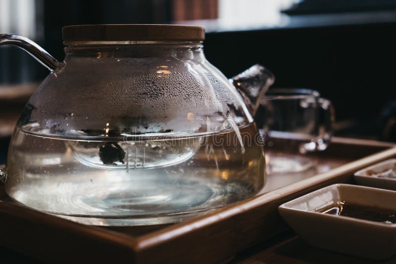 Pot of Jasmine Tea on a Table Stock Image - Image of glass, delicious ...