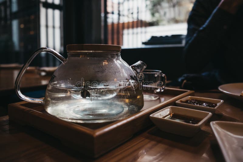 Pot of Jasmine Tea on a Table Stock Image - Image of jasmine, glass ...