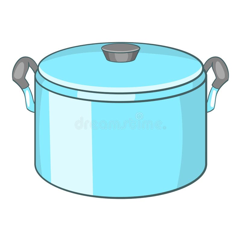 Pot with Lid Icon, Cartoon Style Stock Vector - Illustration of meal ...