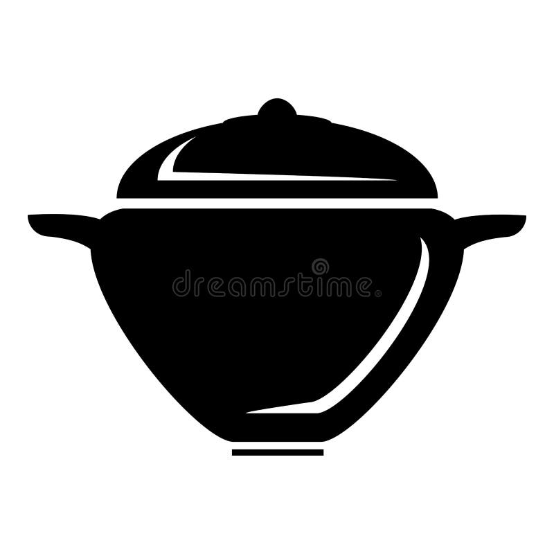 Pot with Lid Icon, Simple Style Stock Vector - Illustration of meal ...