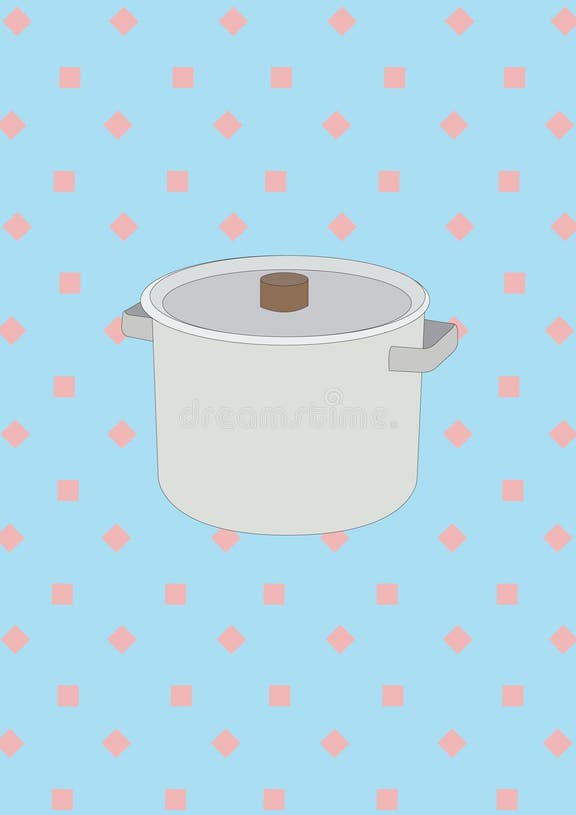 Pot with Lid. Vector Illustration Decorative Background Design Stock ...