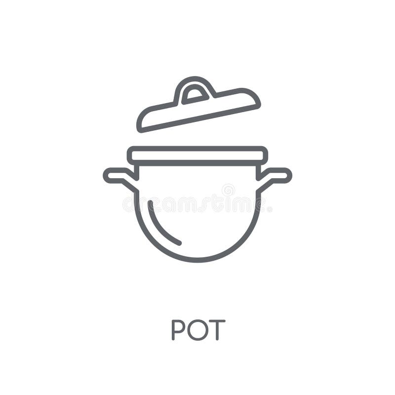 Pot Linear Icon. Modern Outline Pot Logo Concept on White Backgr Stock ...