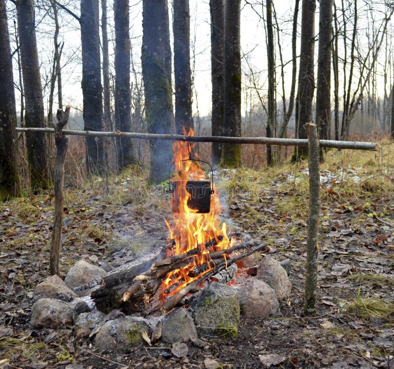 Billy can campfire stock image. Image of campfire, explore - 50096161