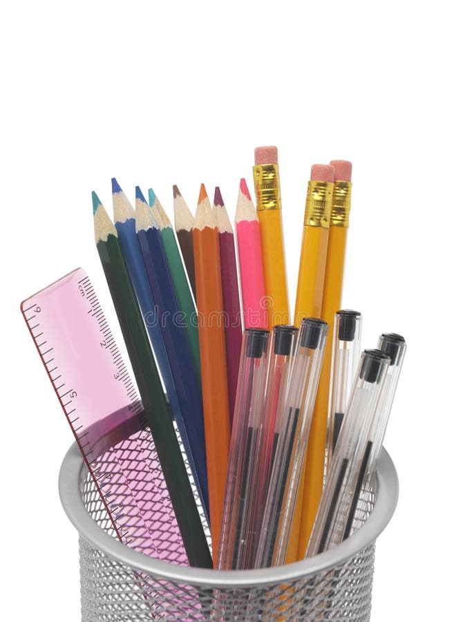Pot and Pencils stock photo. Image of orange, sharp, draw - 45820176