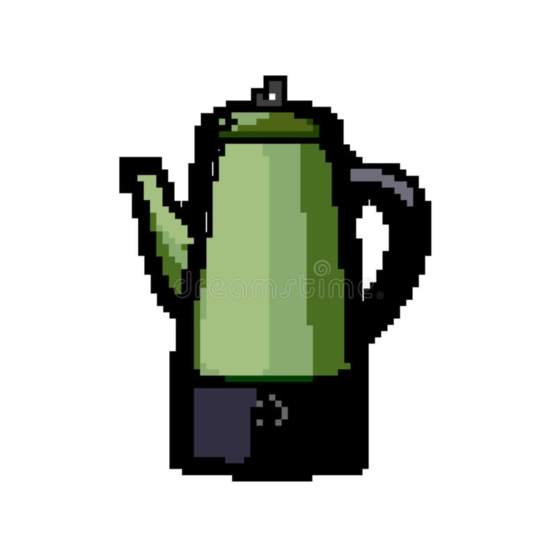 Pot Percolator Pot Coffee Game Pixel Art Vector Illustration Stock ...