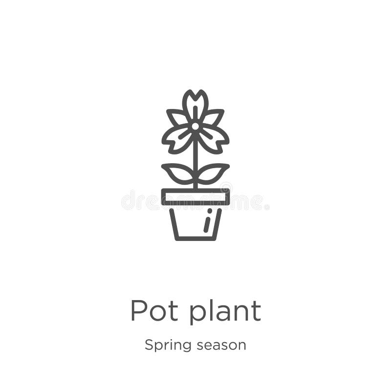 Pot Plant Icon Vector from Spring Season Collection. Thin Line Pot ...
