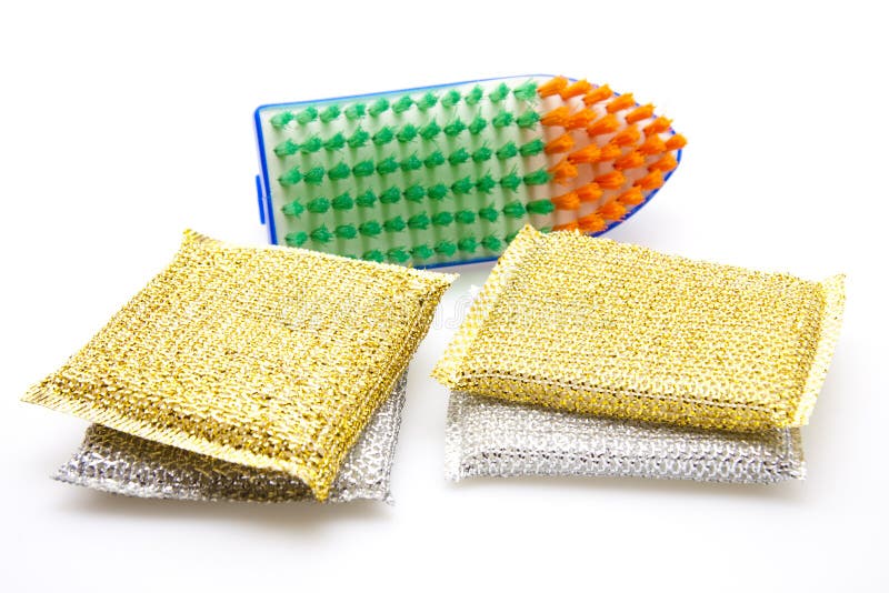 Washing Brush and Pot Scratch Stock Photo - Image of cleaners, kitchen ...