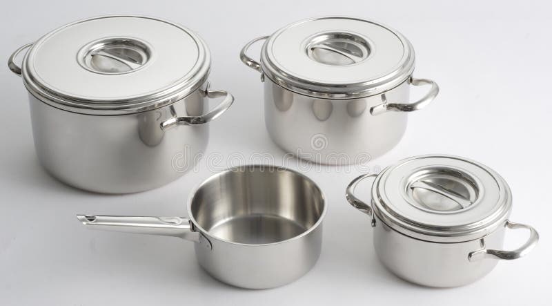 Chrome Pots stock photo. Image of closeup, saucepan, empty - 45091580