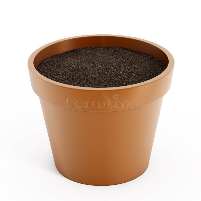 Pot with soil stock photo. Image of objects, dirt, isolated - 45992746