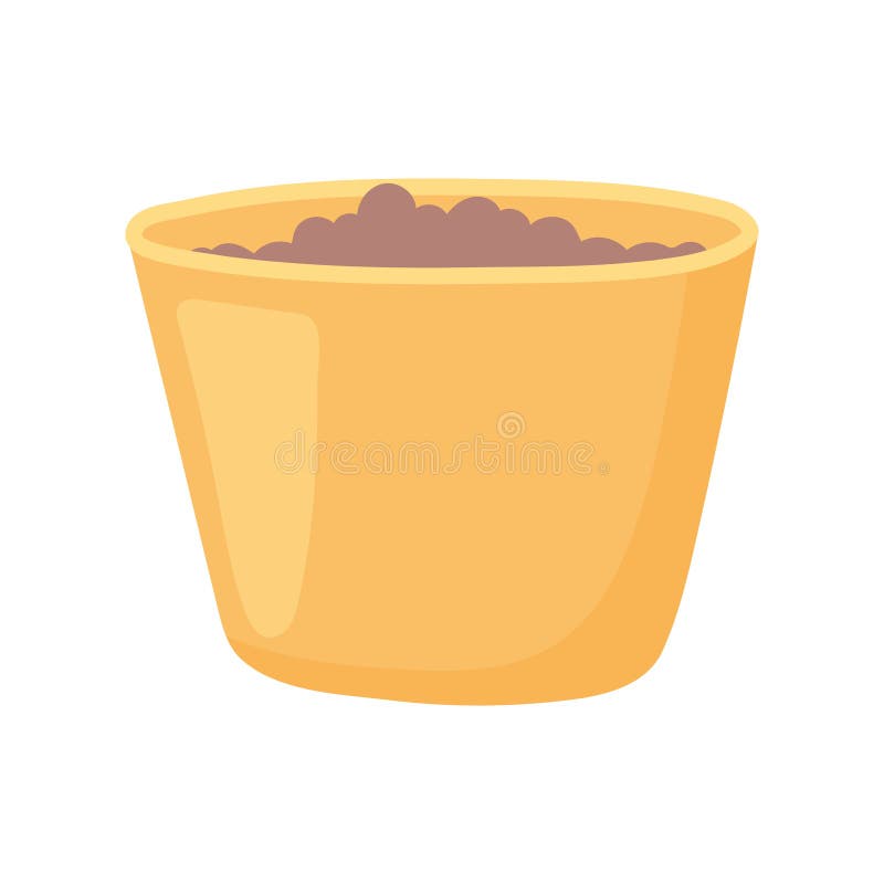 Pot with soil stock vector. Illustration of nature, agriculture - 229715123