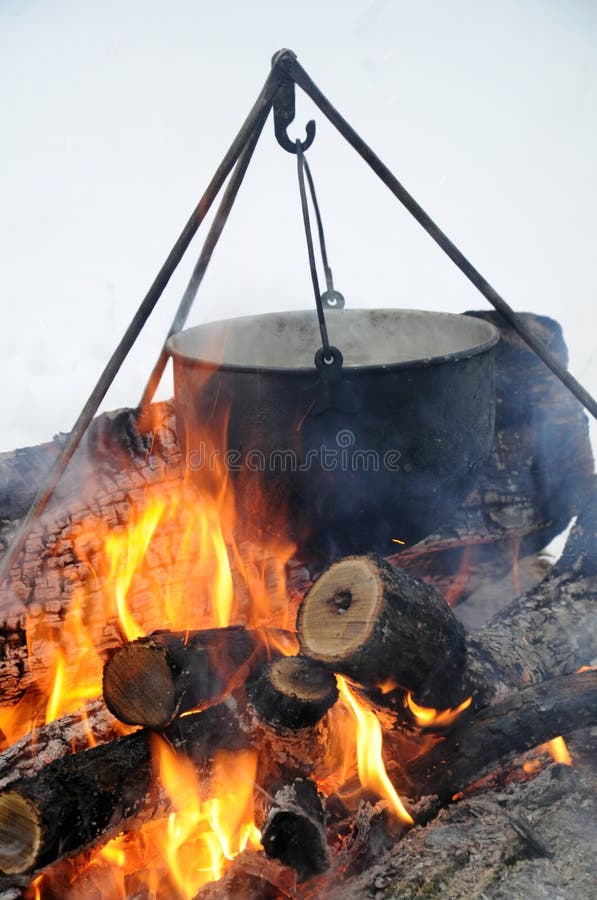 Pot of soup stock photo. Image of food, heat, charcoal - 53311168