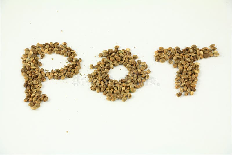 Pot Spelled with Cannabis Seeds Stock Photo - Image of cannabis, drugs ...