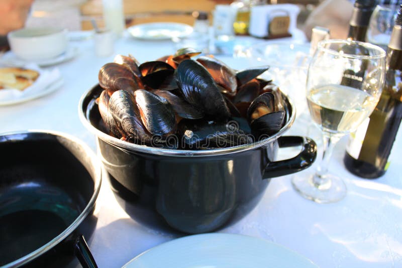 Mussels Mariniere, French Style Cuisine in Paris Stock Image - Image of ...