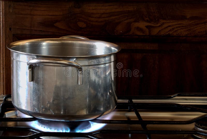 Pot on Stove on Gas Flame - HDR Stock Image - Image of cook, heating ...