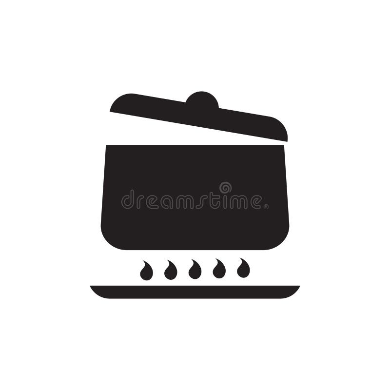 A Pot on a Stove. Vector Illustration Decorative Design Stock Vector ...