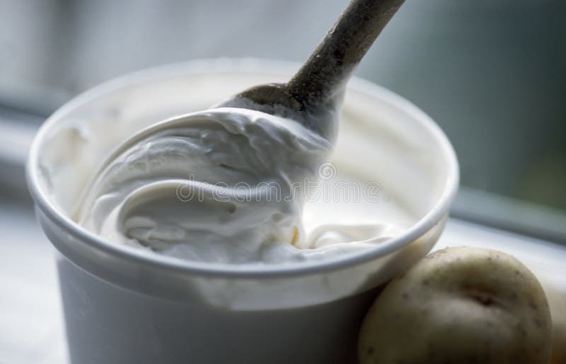 Pot of thick cream stock photo. Image of dairy, ingredient - 23706536